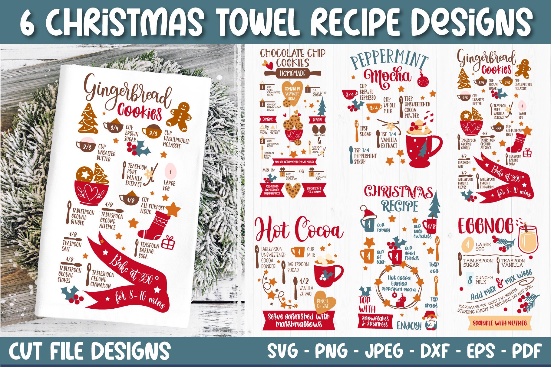 Christmas Recipes Svg Christmas Bundlechristmas Baking Svg - Etsy