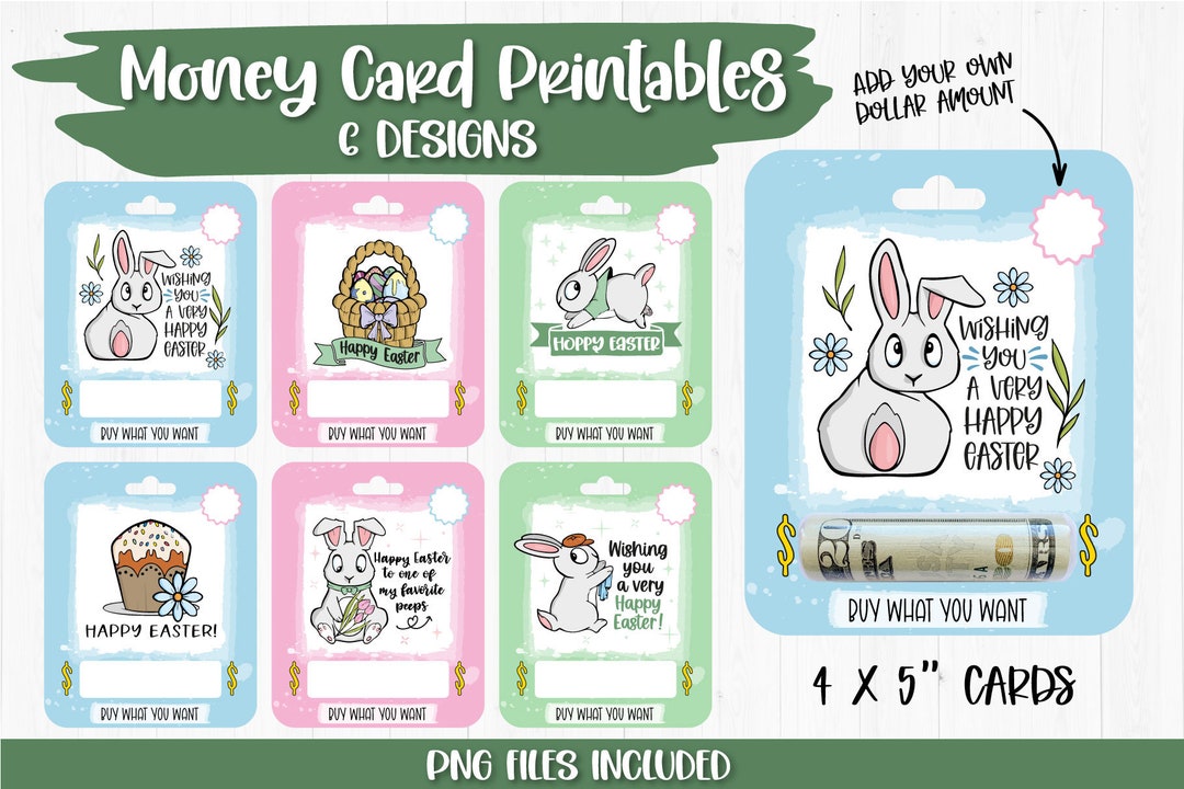 Easter Money Holder Bundle / Easter Bunny Money Card for Kids / Money ...