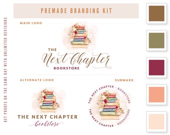 Book Store Logo Design - Etsy