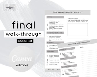 Final Walk Through Checklist - Etsy