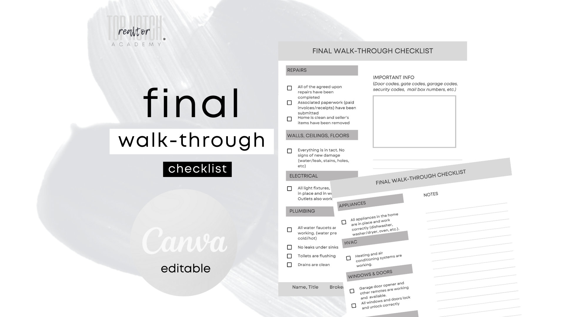 Home Buying Final Walk-through Checklist - Etsy