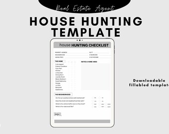 Realtor House Hunting Checklist Canva Template Customizable - Etsy