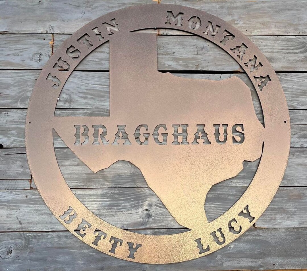 Texas Sign, Texas Metal Wall Art, Texas Décor, Texas State Circle ...