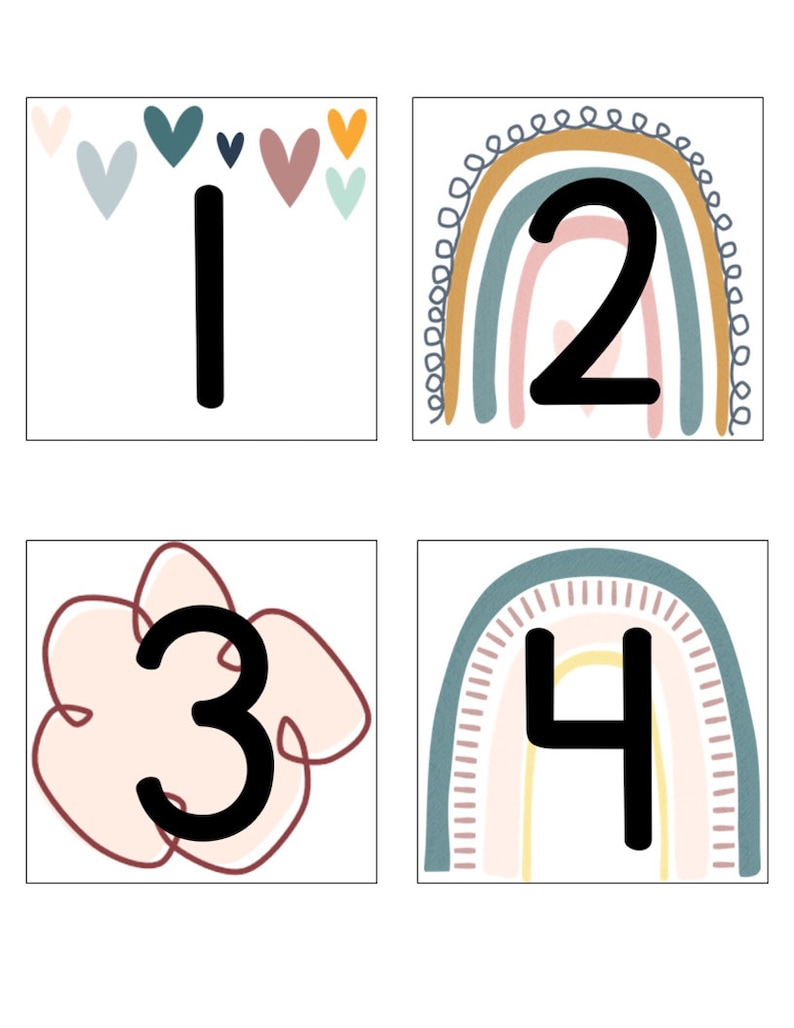 Classroom Boho Rainbow Number Labels 1-100 for Lockers. Student Work ...