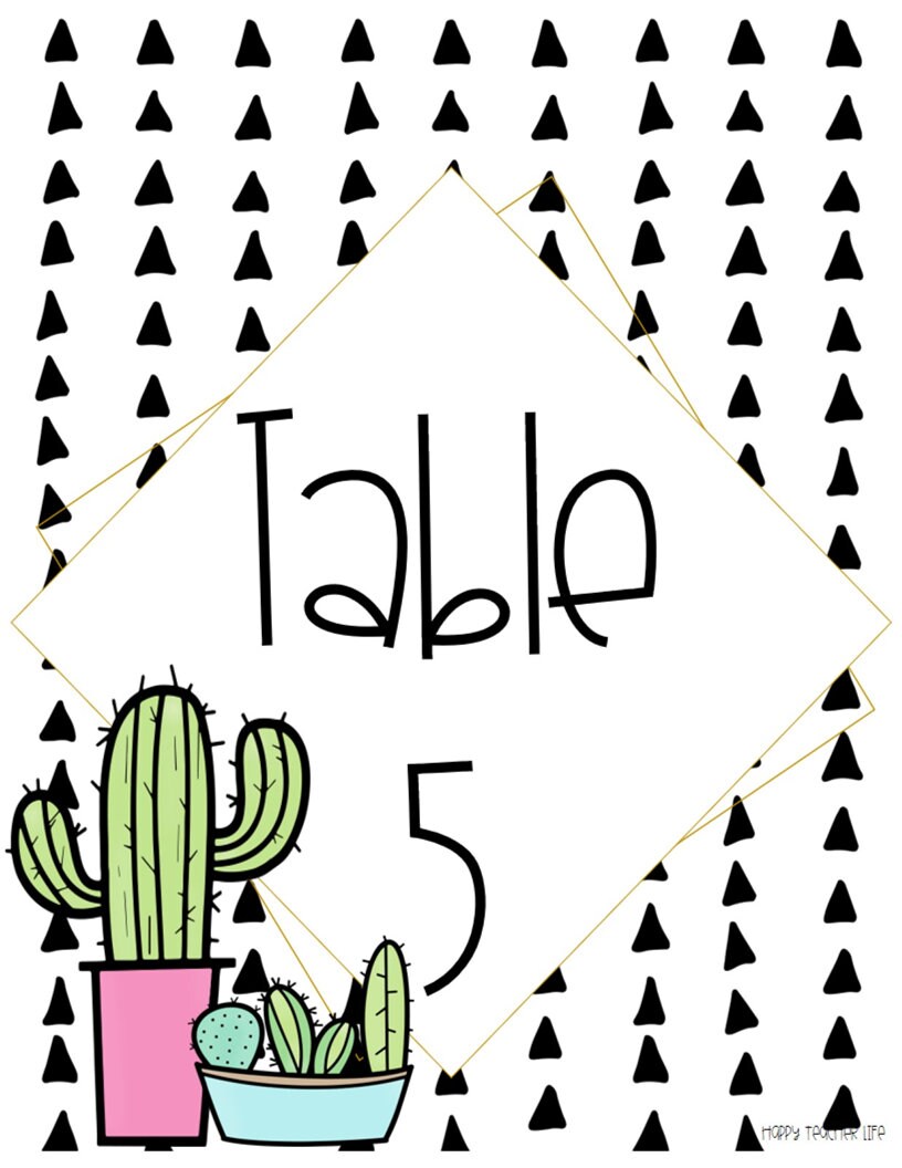 Cactus Plant Themed Classroom Decor, Table Signs, Classroom Tables ...