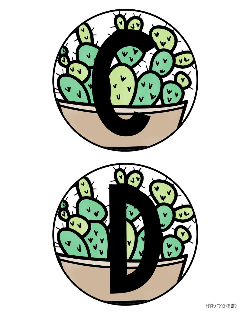 Cactus Plant Themed Classroom Decor Word Wall Headings, Word Wall Cards ...