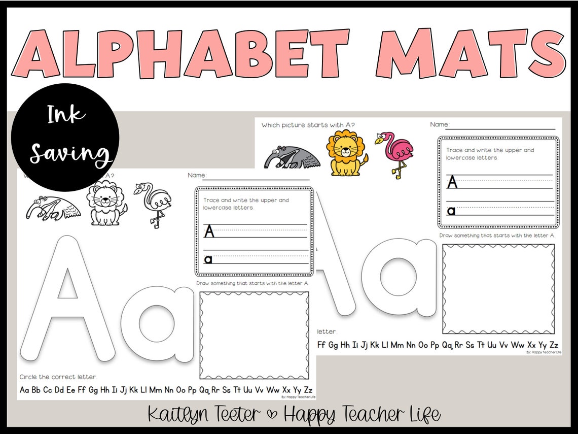 Alphabet Playdough Activity Mats for Preschool, Kindergarten, Letter ...