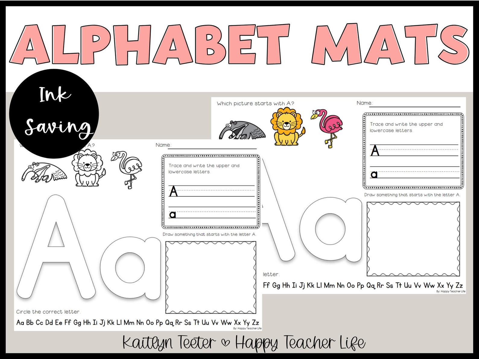 Alphabet Playdough Activity Mats for Preschool, Kindergarten, Letter ...