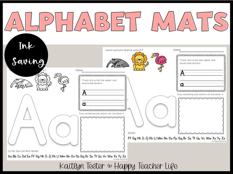 Alphabet Playdough Activity Mats for Preschool, Kindergarten, Letter ...