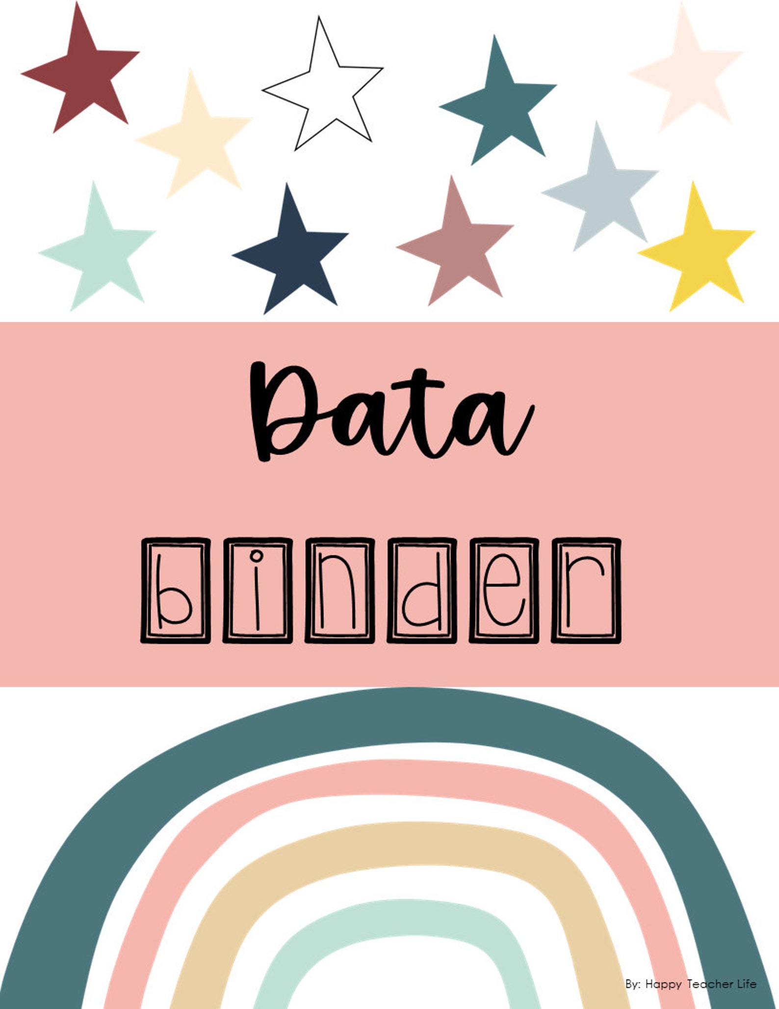 Boho Rainbow Editable Binder Covers With Spines - Etsy