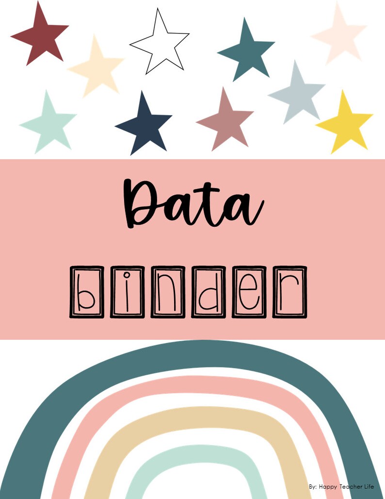 Boho Rainbow Editable Binder Covers With Spines - Etsy