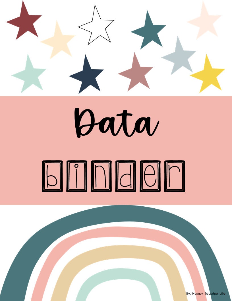 Boho Rainbow Editable Binder Covers With Spines - Etsy