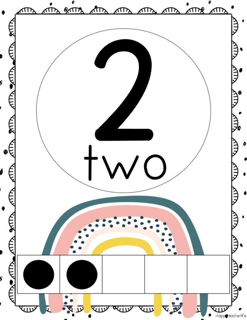 Modern Boho Rainbow Classroom Number Signs 1-20 | Number Posters | Boho ...