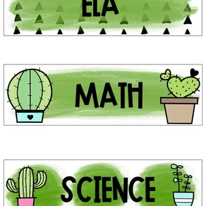 Cactus Plant Themed Editable Drawer Labels for the Classroom - Etsy