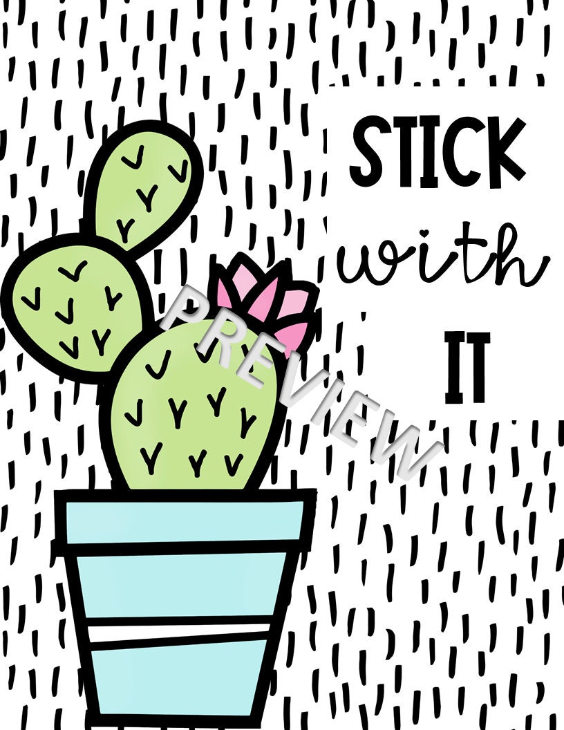 Cactus Plant Themed Classroom Decor Motivational Signs, Motivational ...