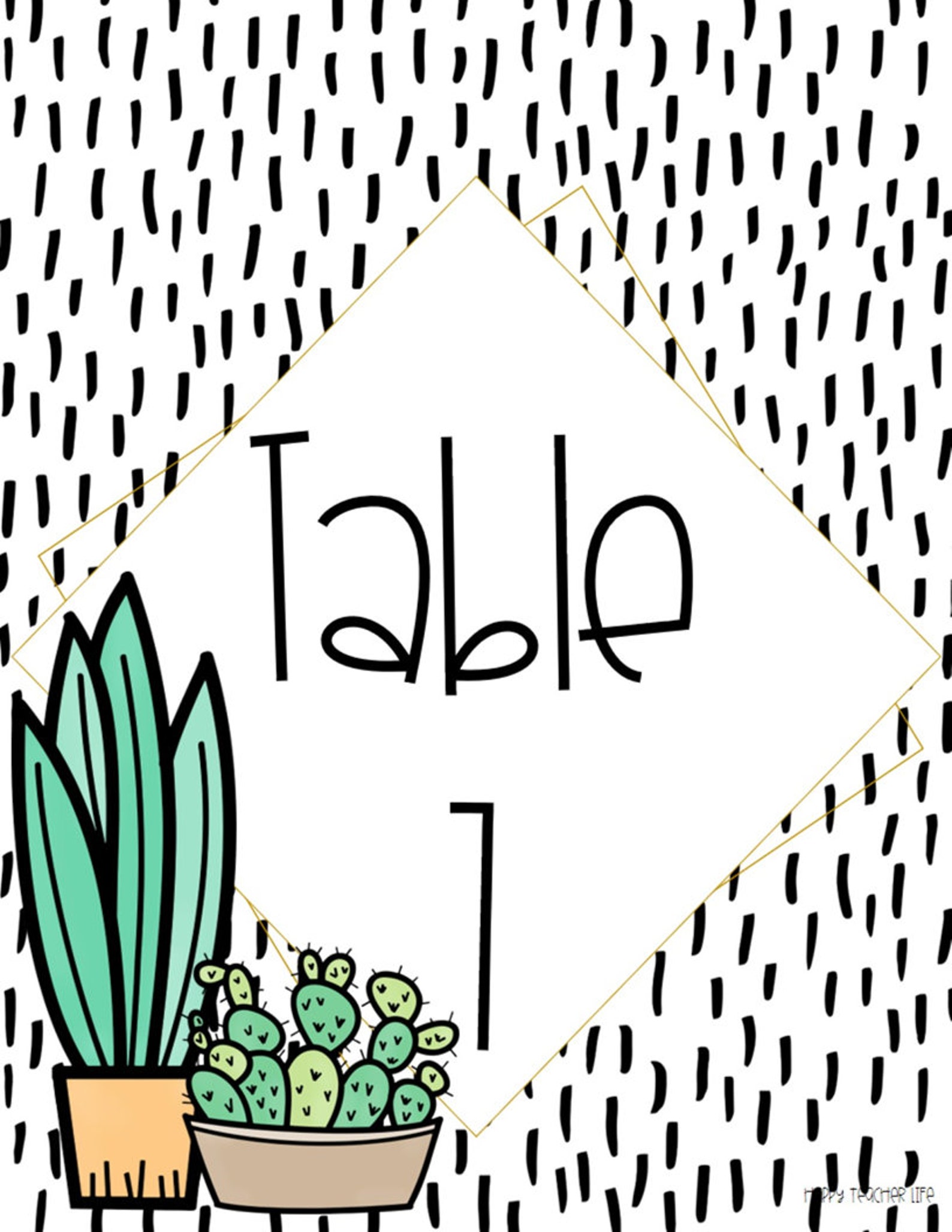 Cactus Plant Themed Classroom Decor, Table Signs, Classroom Tables ...