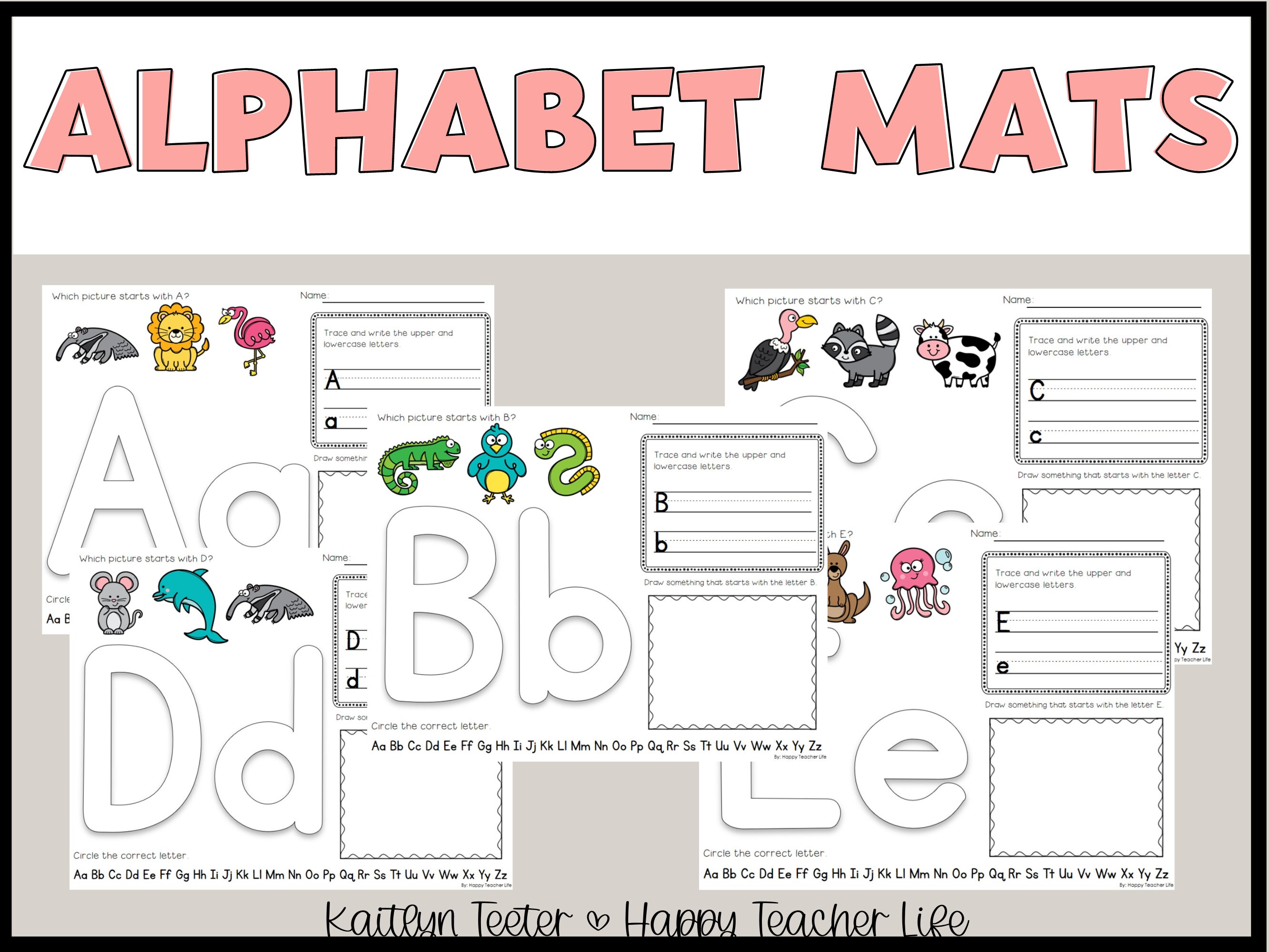 Alphabet Playdough Activity Mats for Preschool, Kindergarten, Letter ...