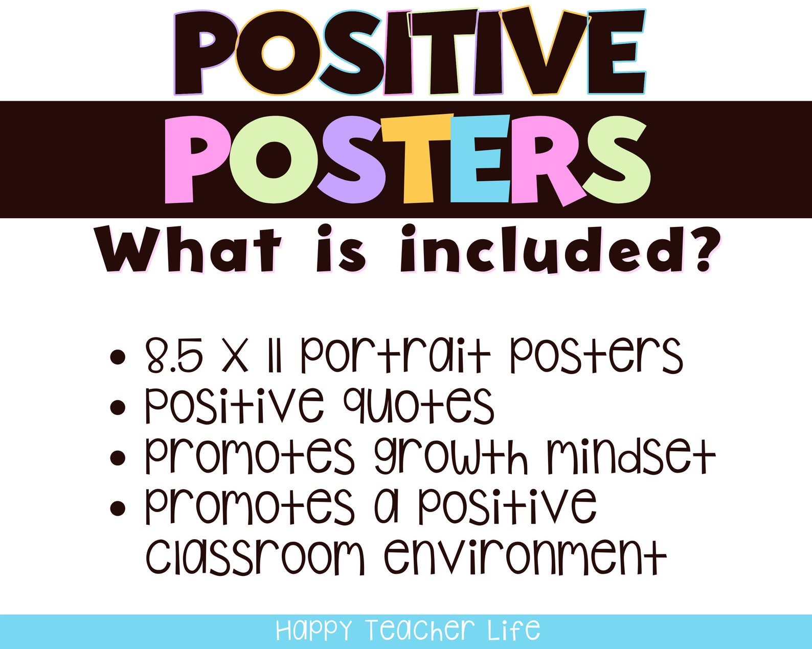 Classroom Positive Quotes Posters, Motivational Signs, Motivational ...