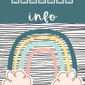 Boho Rainbow Editable Binder Covers With Spines - Etsy