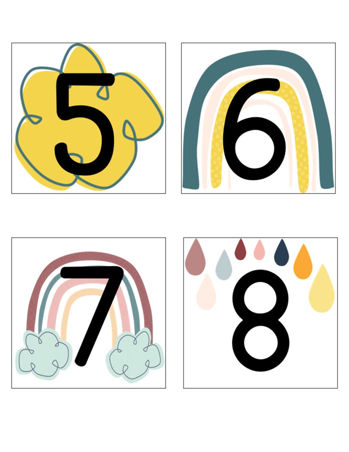 Classroom Boho Rainbow Number Labels 1-100 for Lockers. Student Work ...