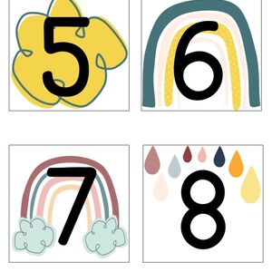 Classroom Boho Rainbow Number Labels 1-100 for Lockers. Student Work ...