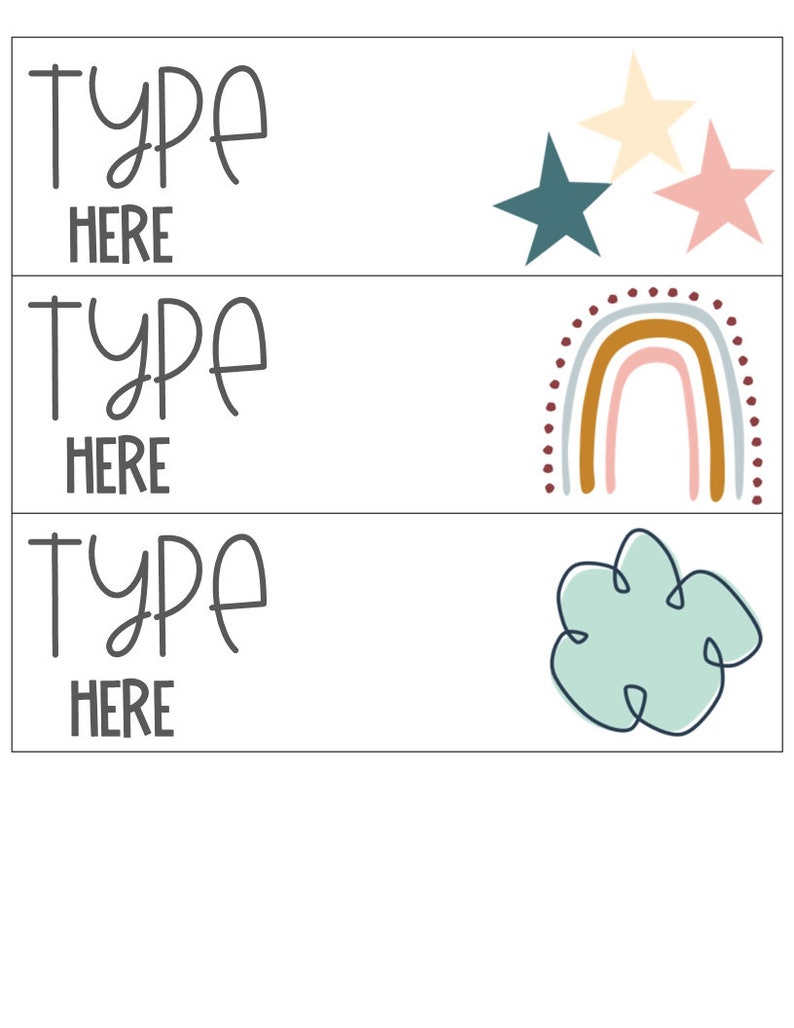 Boho Rainbow 3-drawer Classroom Labels EDITABLE Classroom - Etsy