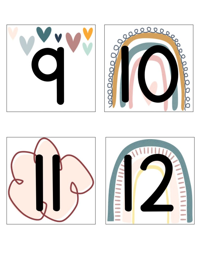 Classroom Boho Rainbow Number Labels 1-100 for Lockers. Student Work ...
