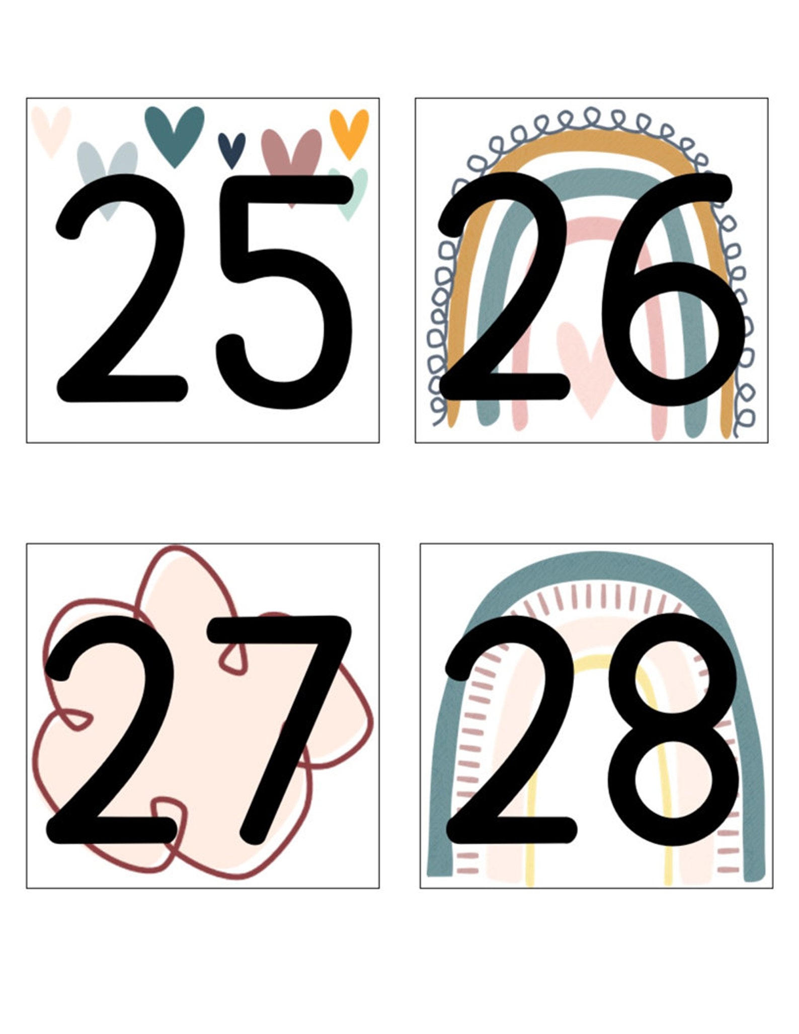 Classroom Boho Rainbow Number Labels 1-100 for Lockers. Student Work ...