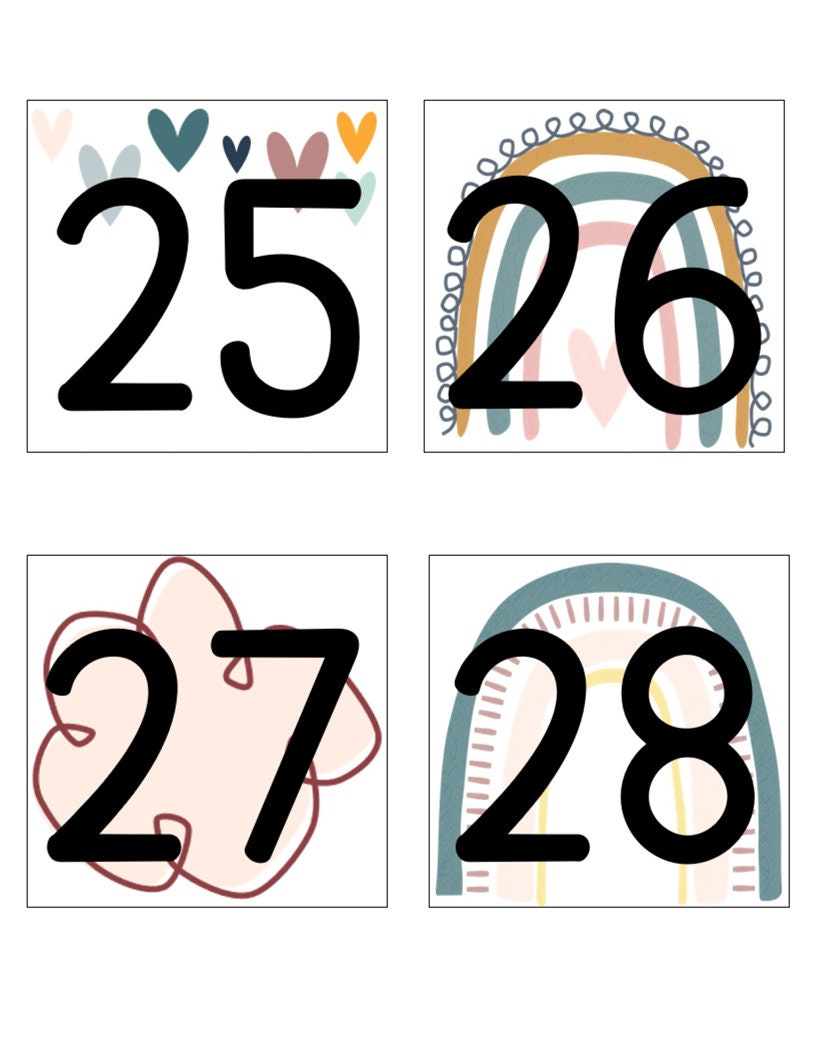 Classroom Boho Rainbow Number Labels 1-100 for Lockers. Student Work ...
