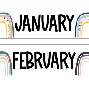Modern Boho Rainbow Classroom Decor - Calendar and Weather Set - Etsy