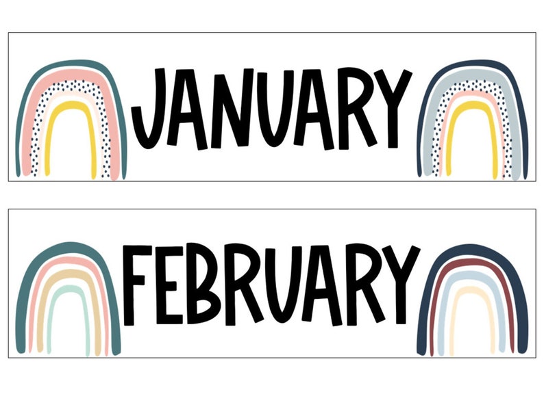 Modern Boho Rainbow Classroom Decor Calendar and Weather Set - Etsy