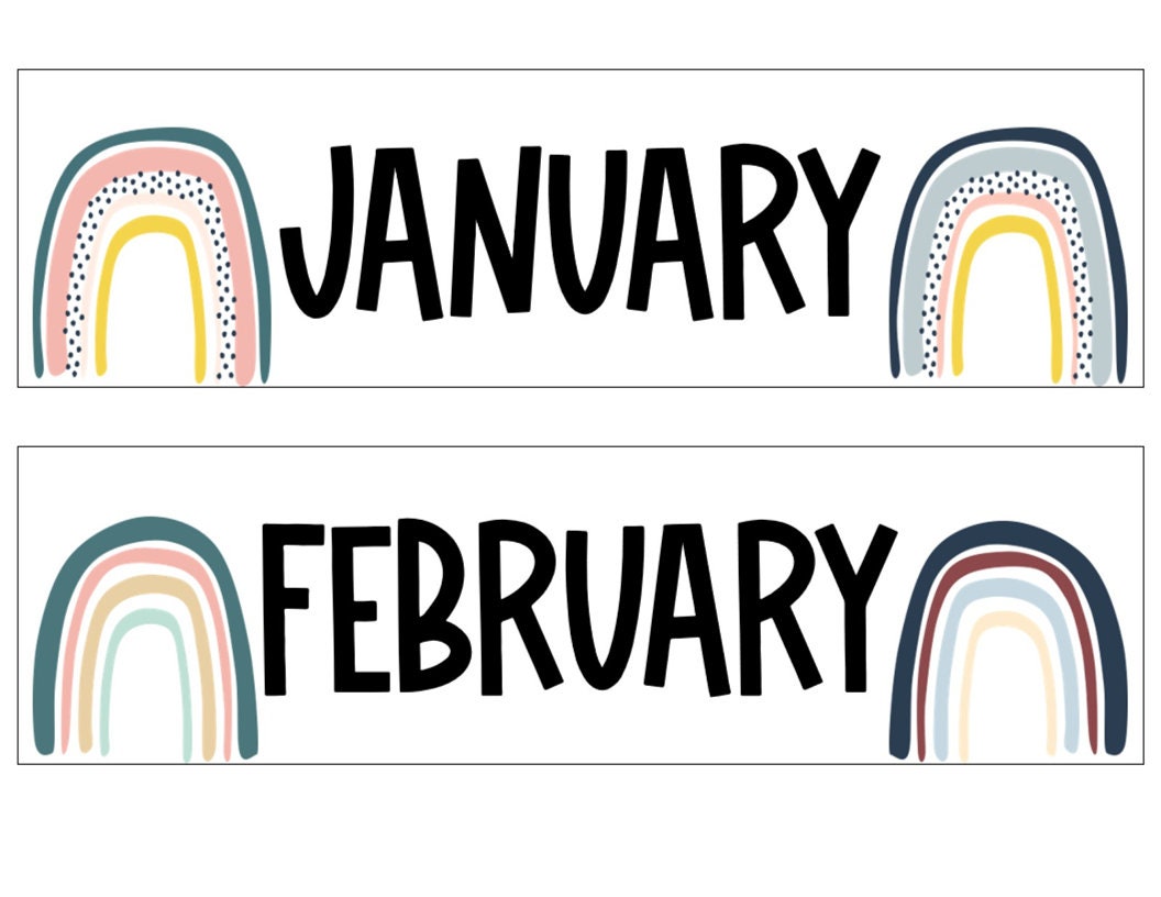 Modern Boho Rainbow Classroom Decor - Calendar and Weather Set - Etsy