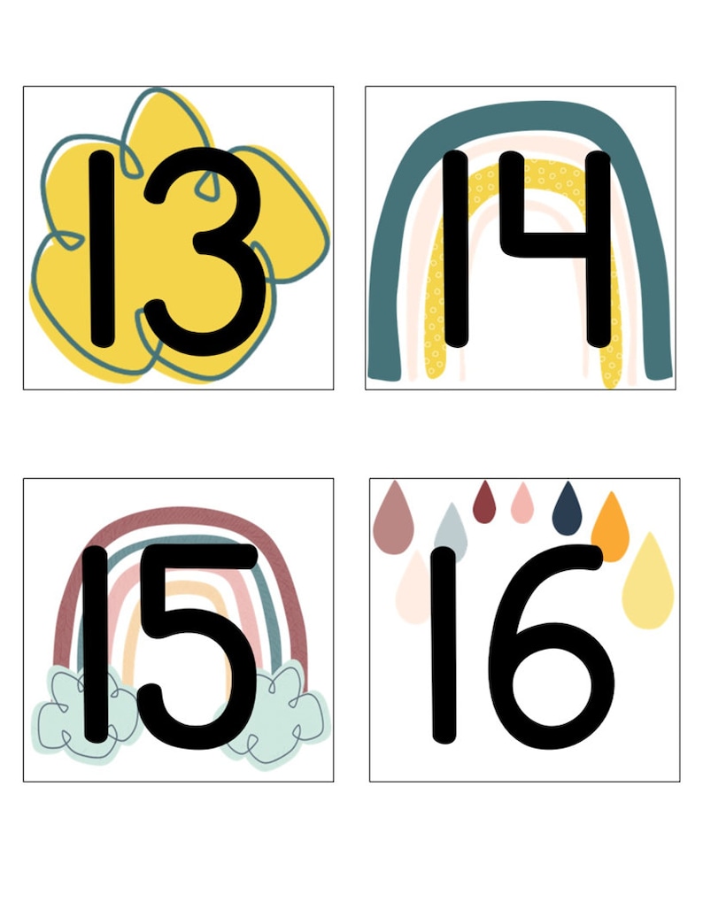 Classroom Boho Rainbow Number Labels 1-100 for Lockers. Student Work ...