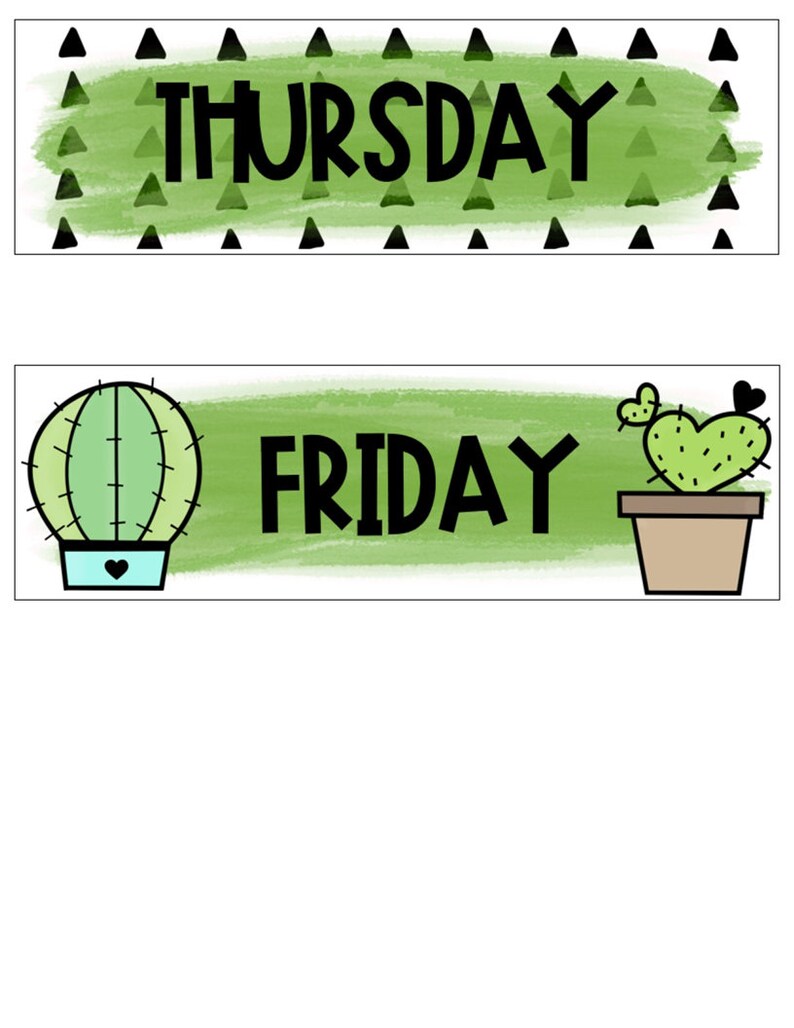 Cactus Plant Themed Editable Drawer Labels for the Classroom - Etsy