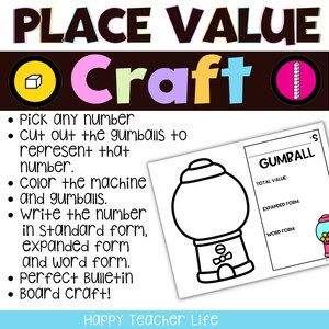 Place Value Math Game and Math Craft With Word Form, Expanded Form and ...