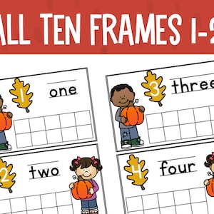 Fall Themed Ten Frames Math Activity for Number Recognition, Counting ...