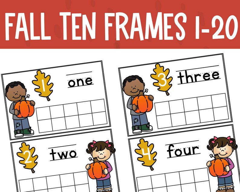 Fall Themed Ten Frames Math Activity for Number Recognition, Counting ...