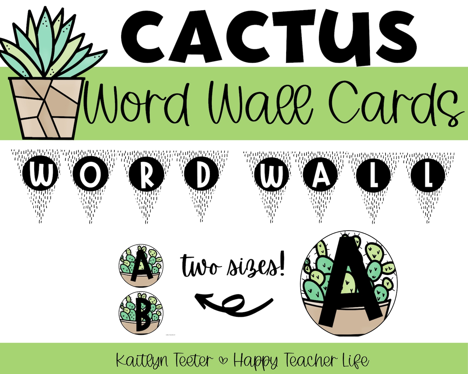 Cactus Plant Themed Classroom Decor Word Wall Headings, Word Wall Cards ...