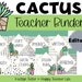 Cactus Plant Themed Classroom Decor, EDITABLE Teacher Binder, Binder ...