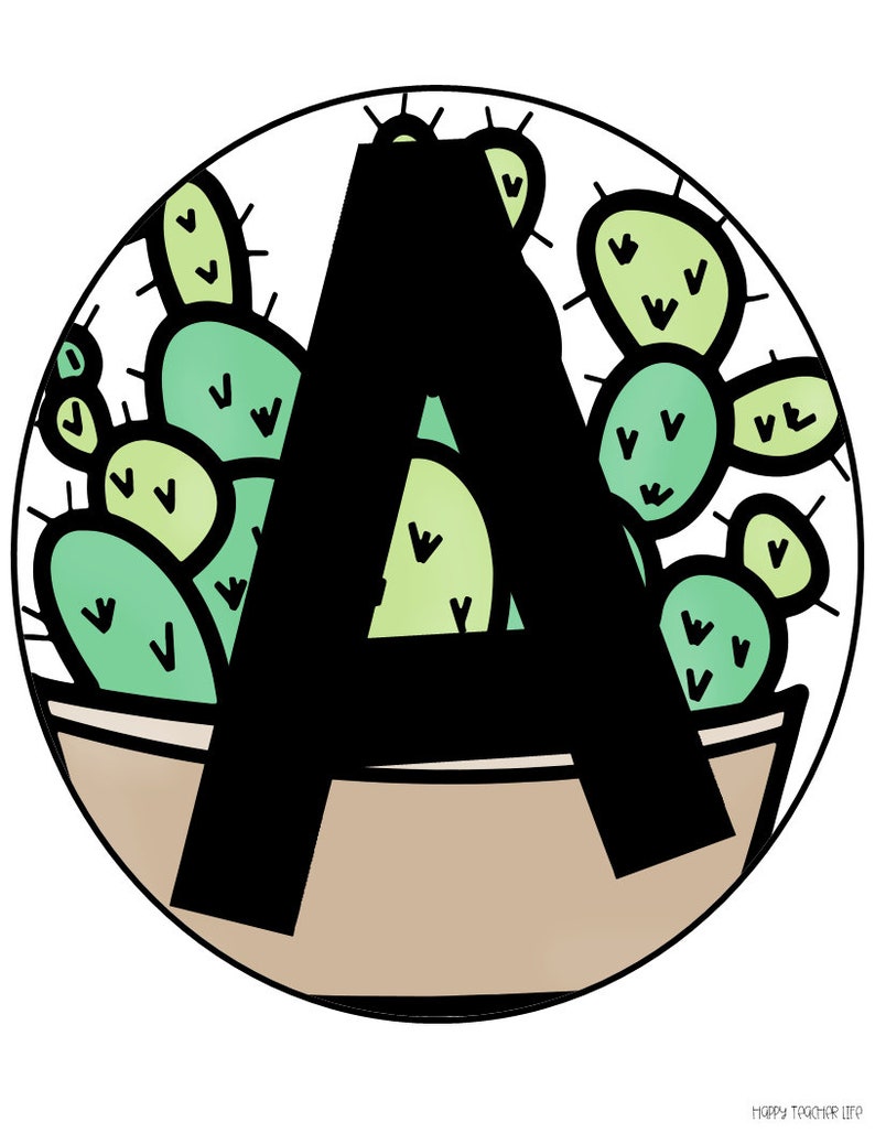 Cactus Plant Themed Classroom Decor Word Wall Headings, Word Wall Cards ...