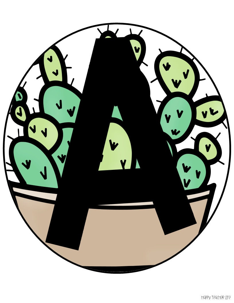 Cactus Plant Themed Classroom Decor Word Wall Headings, Word Wall Cards ...