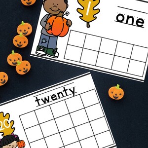 Fall Themed Ten Frames Math Activity for Number Recognition, Counting ...