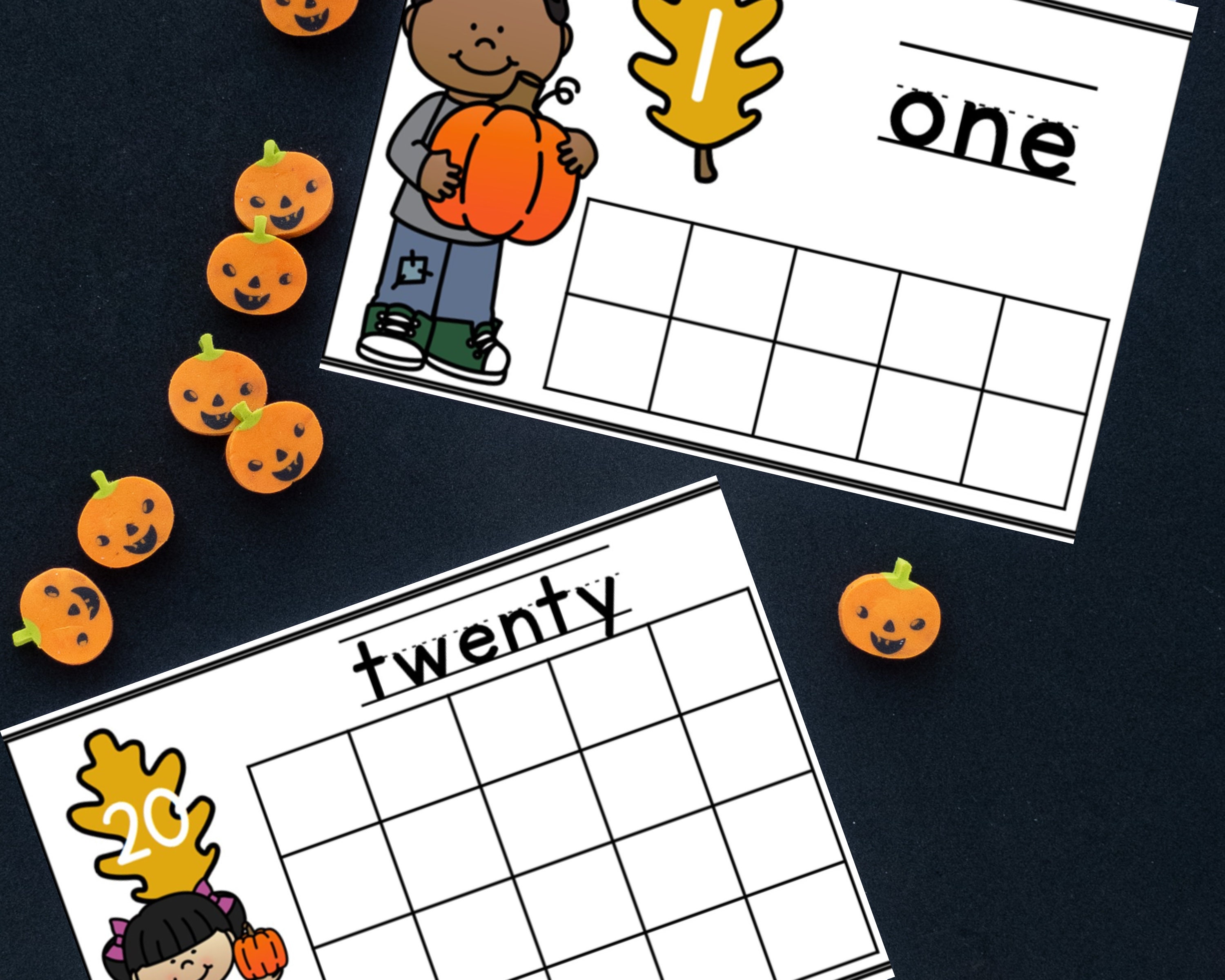 Fall Themed Ten Frames Math Activity for Number Recognition, Counting ...