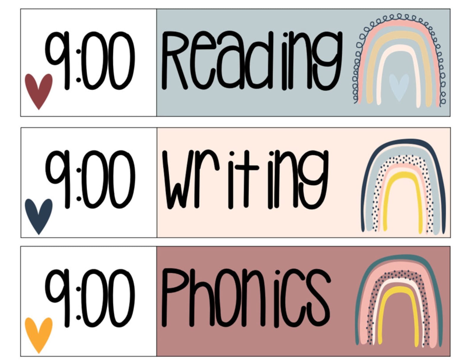 Boho Rainbow EDITABLE Schedule Cards | Rainbow Classroom Decor Theme ...