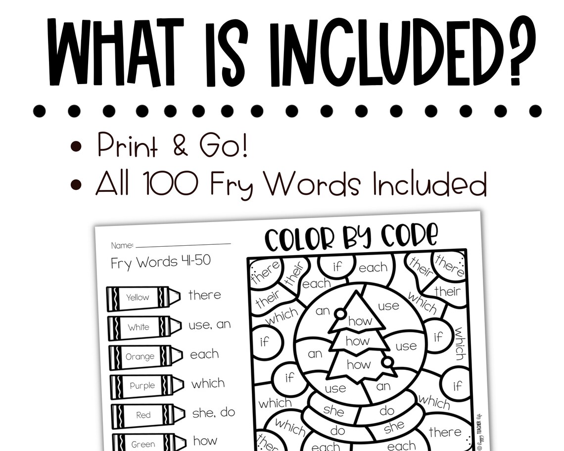 Sight Word Worksheets for Kindergarten, First Grade and Second Grade ...