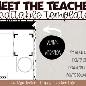EDITABLE Modern Black and White Meet the Teacher Template | Back to ...