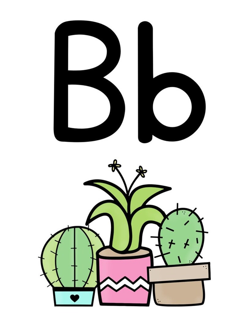 Cactus Plant Themed Alphabet Posters | Classroom Decor - Etsy