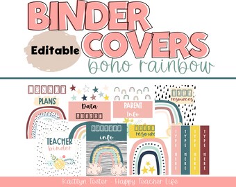 BOHO Binder Covers and Spines (Instant Download) - Etsy