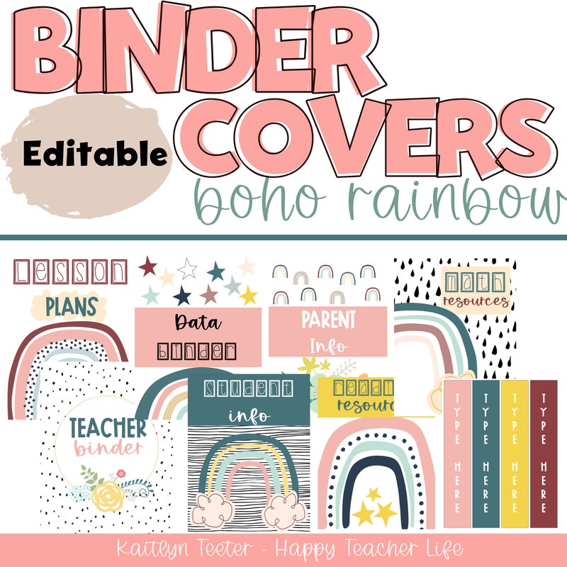 Boho Binder Covers and Spines - Etsy