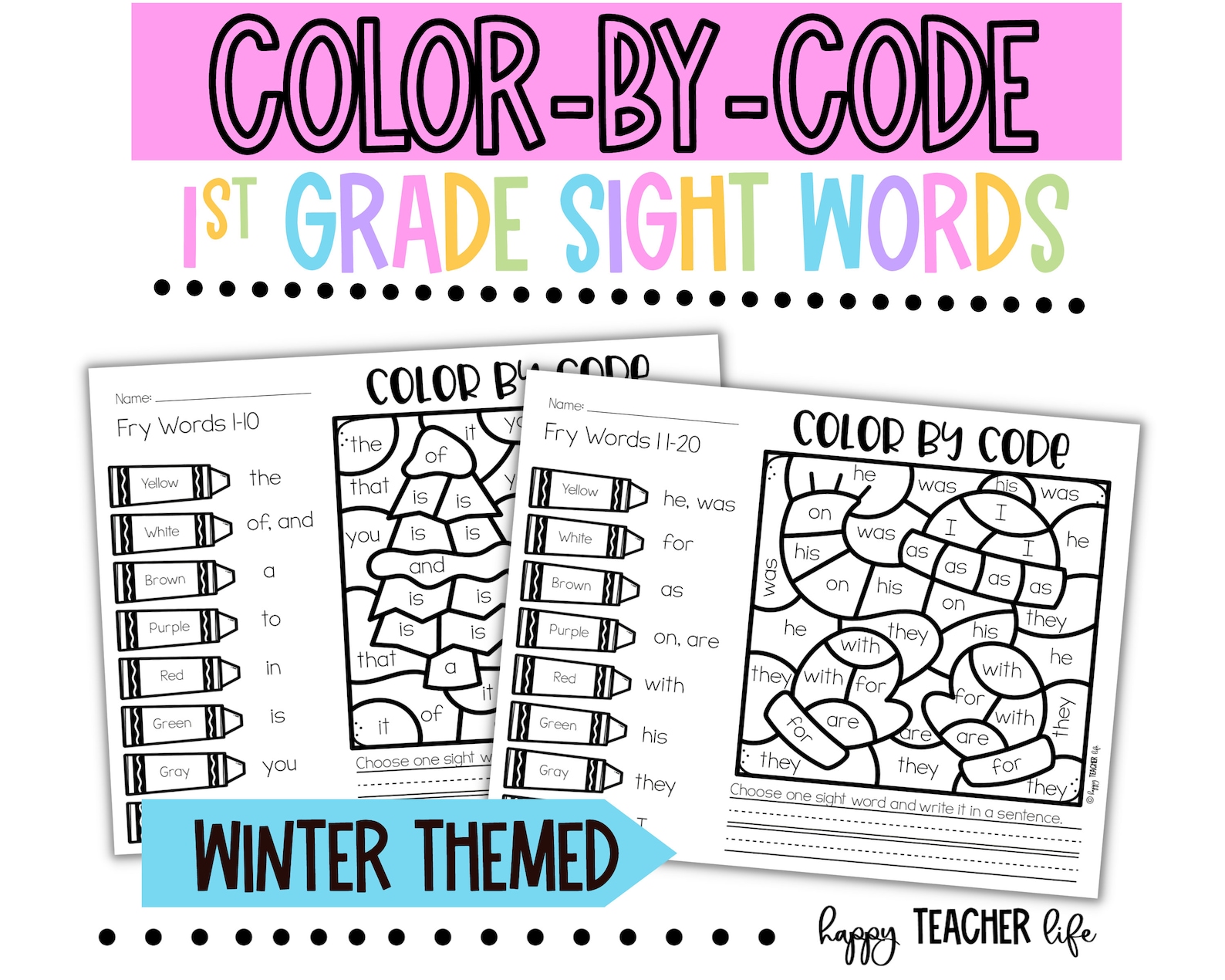 Sight Word Worksheets for Kindergarten First Grade and Second - Etsy